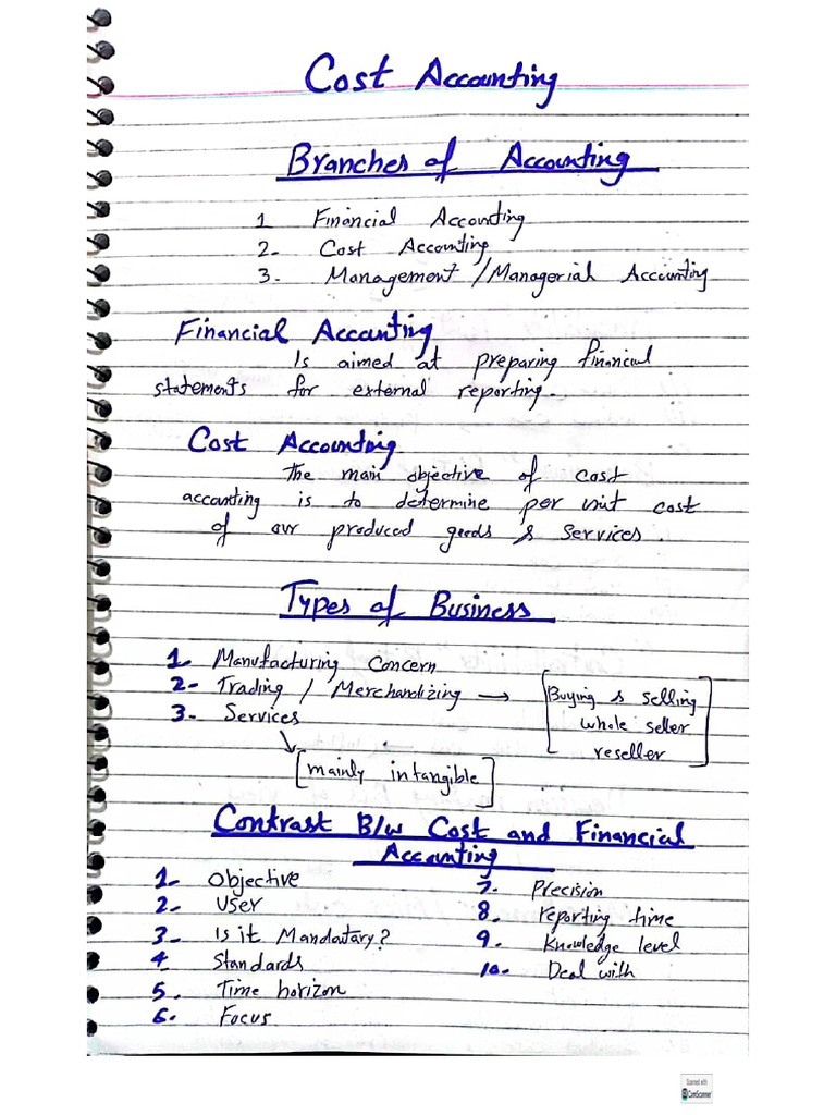 Cost Accounting Notes | PDF