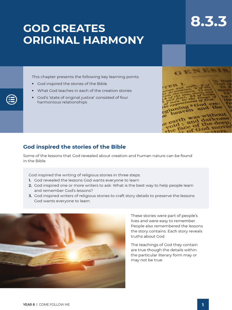 8.3.3 God Creates Original Harmony | PDF | Genesis Creation Narrative ...