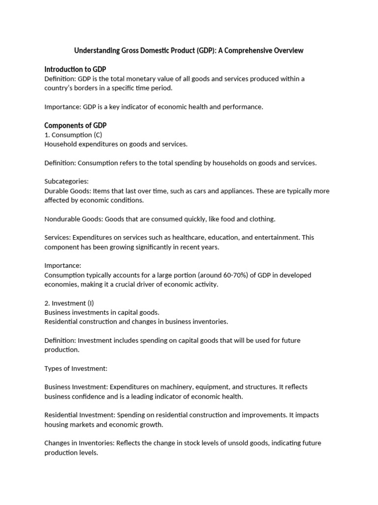 GDP Explained: Key Components & Impact | PDF | Gross Domestic Product ...