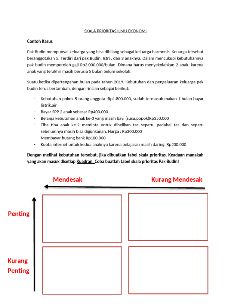 Skala Prioritas Ilmu Ekonomi | PDF