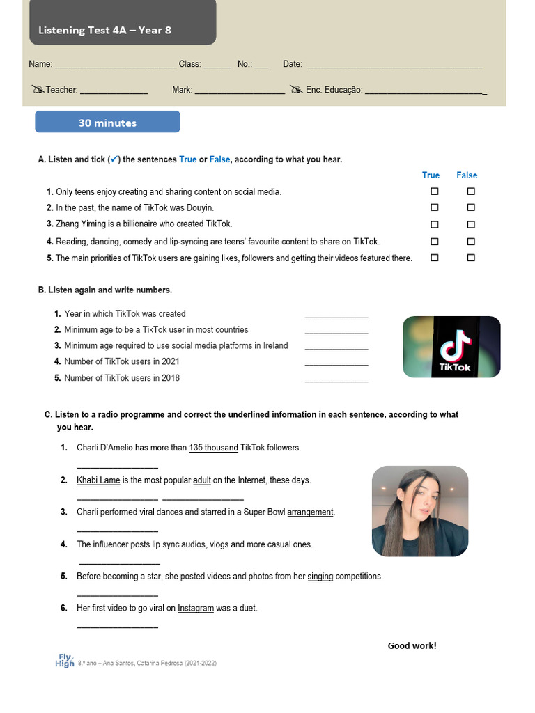 Test 4 Year8 Social Media | PDF | Social Media | Popular Culture ...