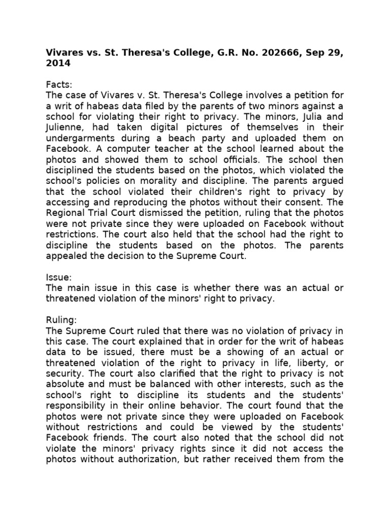 Vivares Vs STC Case Digest | PDF | Social Science