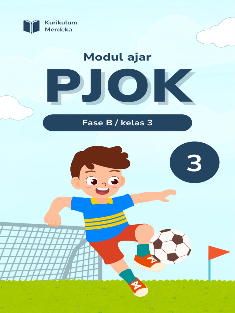 Modul Pembelajaran PJOK Sampul Buku Biru Ilustrasi | PDF