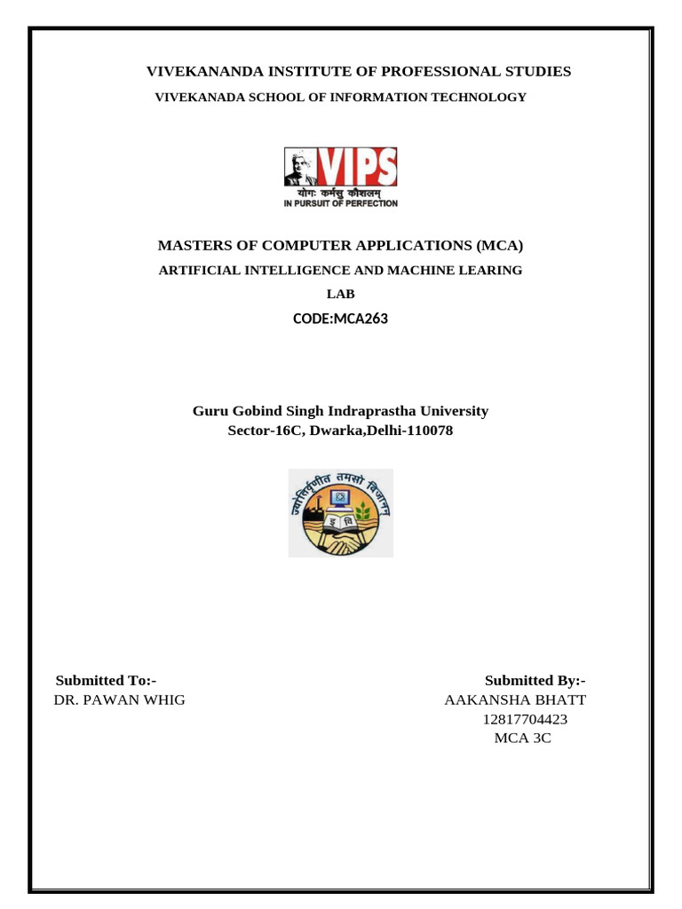 MCA AI & ML Lab Practicals | PDF | Artificial Intelligence | Intelligence (AI) & Semantics