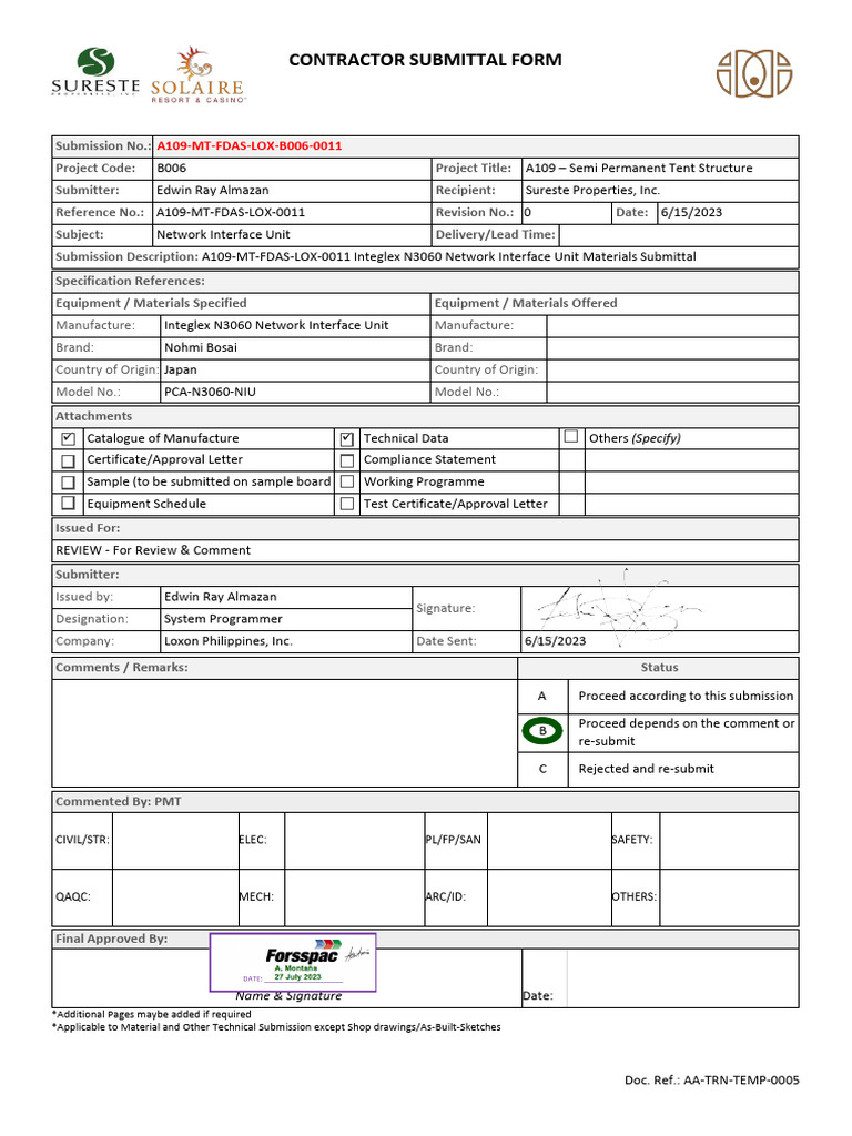 A109 MT FDAS LOX B006 0011 PCA N3060 NIU Network Interface Unit Signed ...