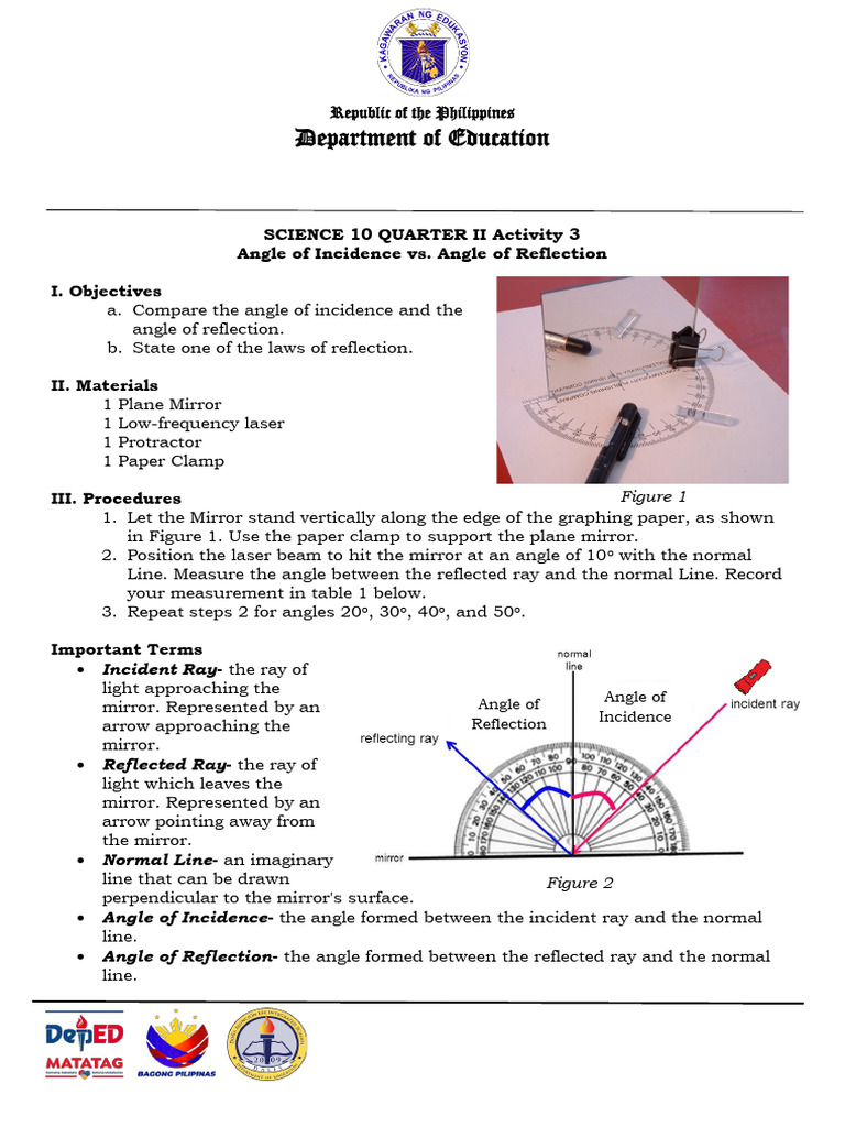 A3-SCI10-Q2 | PDF | Mirror | Reflection (Physics)