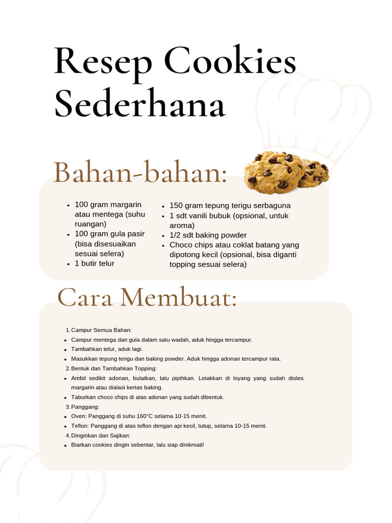 Resep Cookies | PDF | Memasak, Makanan, & Anggur