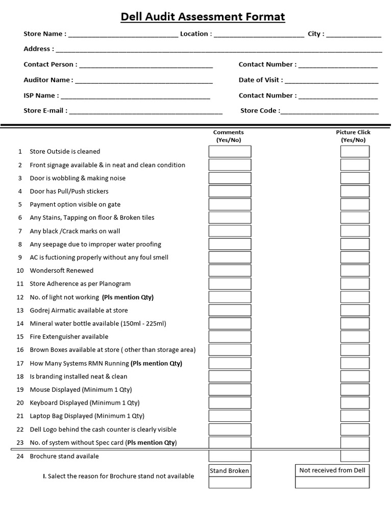 Questionnaire - Dell Assessment Audit - Nov'24 | PDF