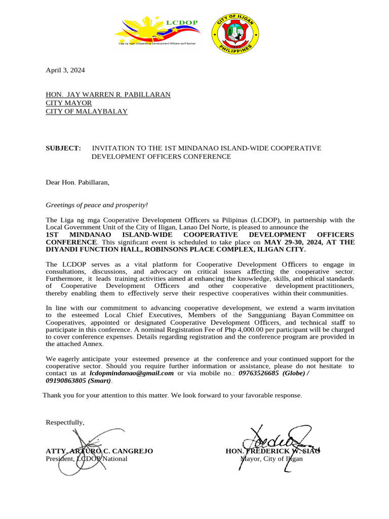 Mindanao Cooperative Officers Conference | PDF | Business