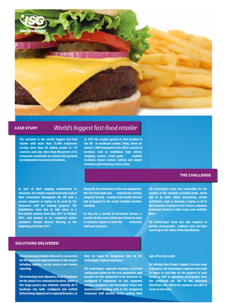 Case Study: World's Largest Fast Food Chain | PDF | Fast Food | Restaurants