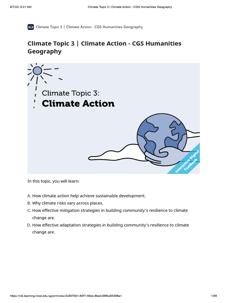 Climate Topic 3 - Climate Action - CGS Humanities Geography | PDF ...