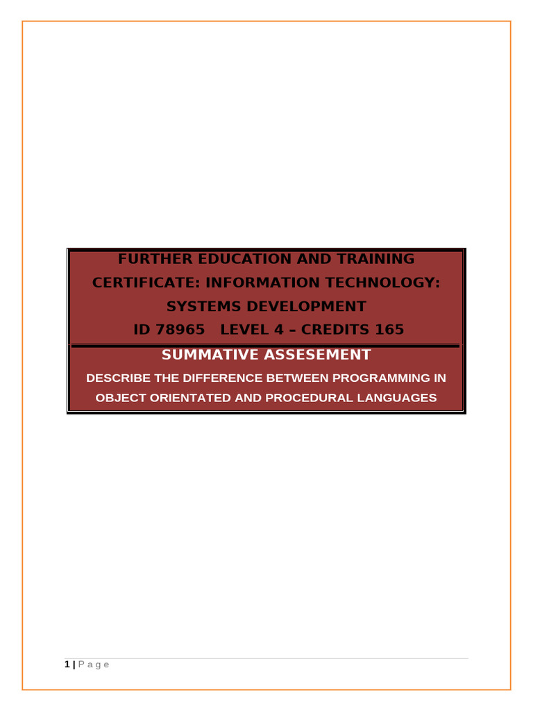 SAQA - 14909 - Summative Assessment | PDF | Educational Assessment | Cognitive Science