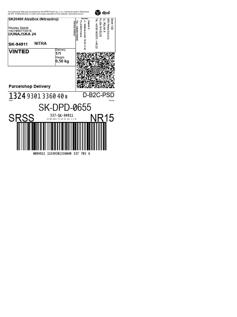 DPD Poland Parcel Delivery Details | PDF