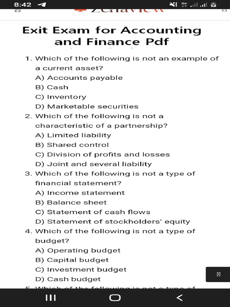 Exit Exam Accounting | PDF
