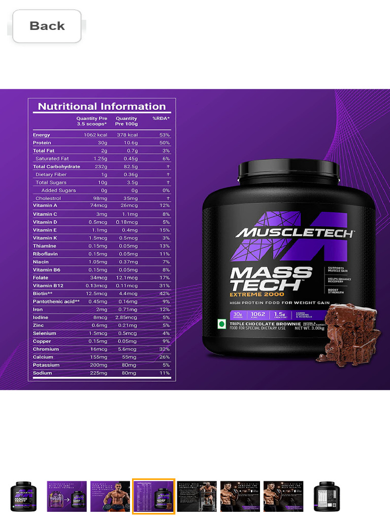 MuscleTech MassTech Extreme 2000 High Protein Food For Weight Gainer ...