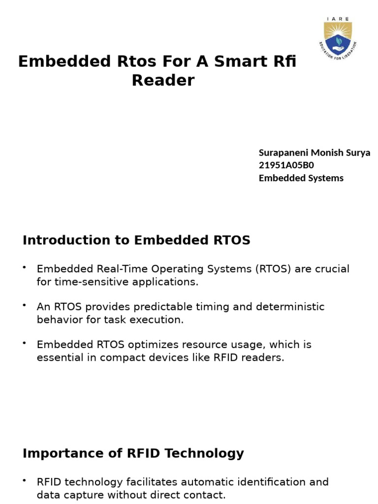 Embedded Rtos For A Smart Rfid Reader | PDF | Embedded System | Radio Frequency Identification
