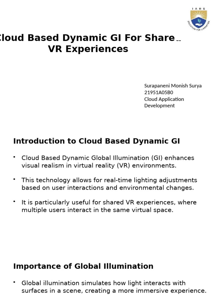 Cloud Based Dynamic GI For Shared VR Experiences | PDF | Virtual Reality | Cloud Computing