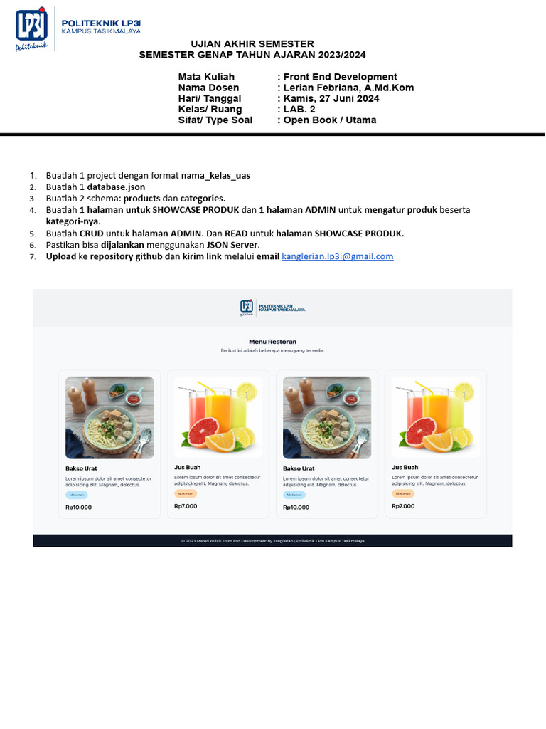 Front End Programming - UAS | PDF