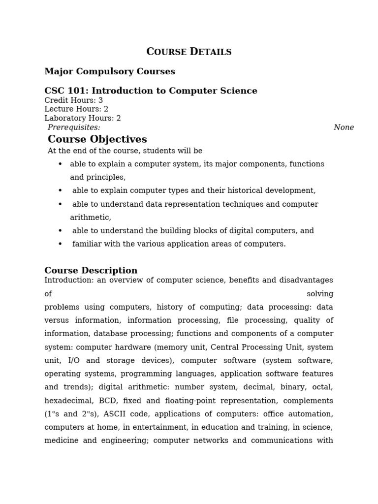 CS-All Course Outlines | PDF | Computer Network | Databases