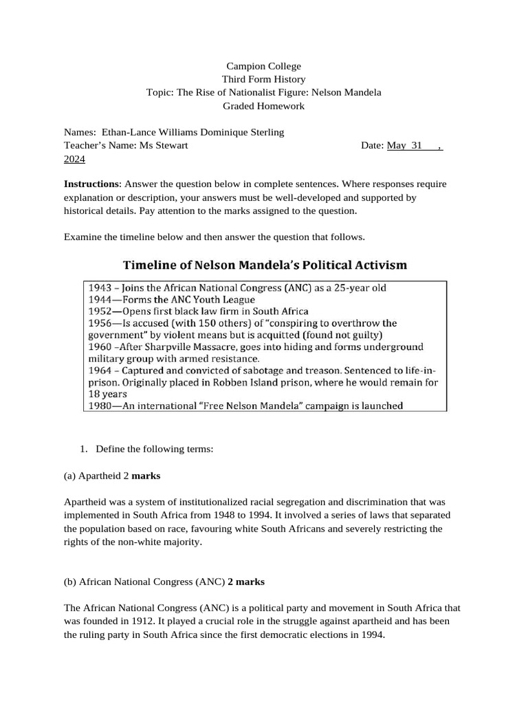 Mandela's Role in Ending Apartheid | PDF | Nelson Mandela | Apartheid