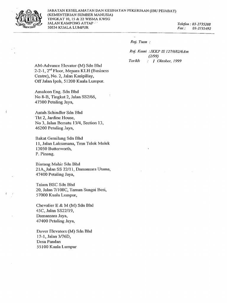 JKKP Directive No. 2 - 1999 | PDF