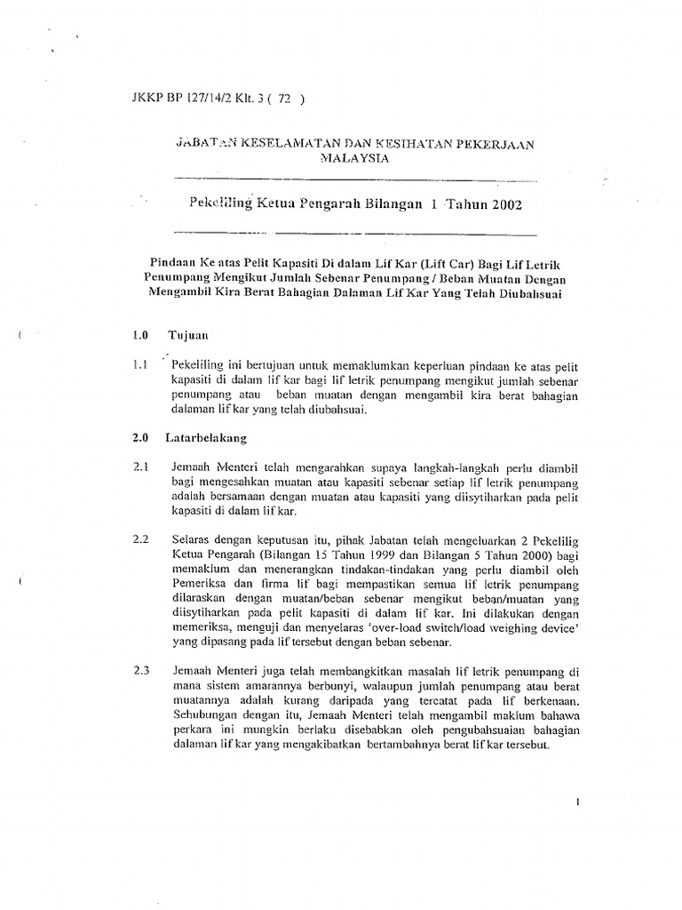 JKKP Directive No. 1 - 2002 | PDF