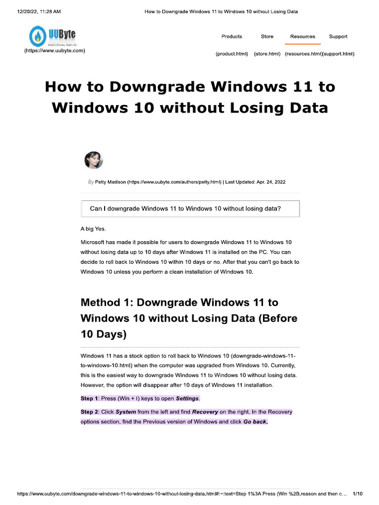 Windows Downgrade | PDF