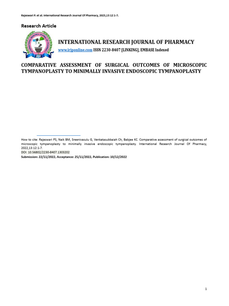 3757 PDF | PDF | Surgery | Ear