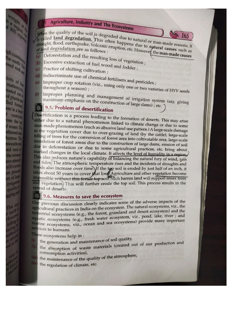 Class 9 Eco Agriculture, Industry and Ecosystem | PDF