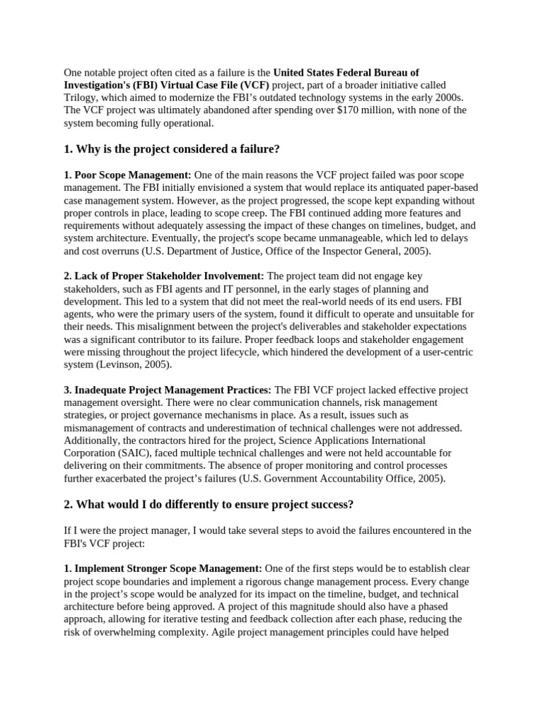 Project Failure 1 | PDF | Agile Software Development | Governance