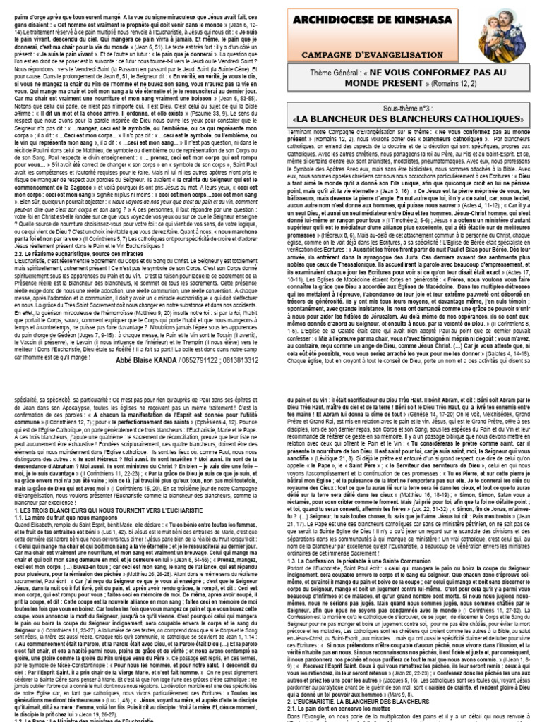 La Blancheur des Blancheurs Catholiques | PDF | Eucharistie | Marie ...