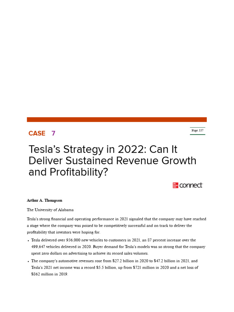 Tesla's Strategy in 2022 - Can It Deliver Sustained Revenue Growth and ...