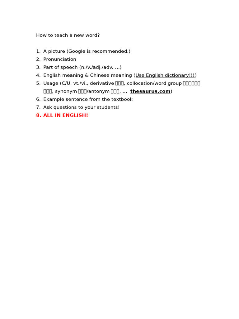 Effective Word Teaching Guide | PDF