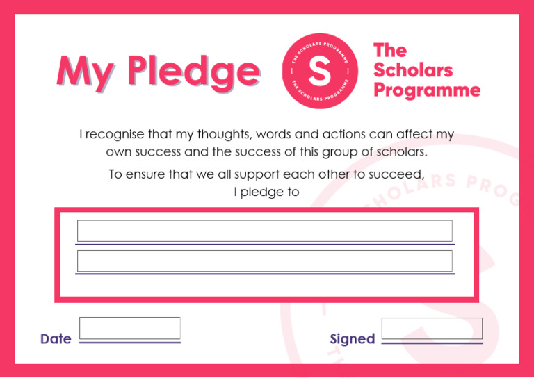 Commitment to Scholar Success Pledge | PDF