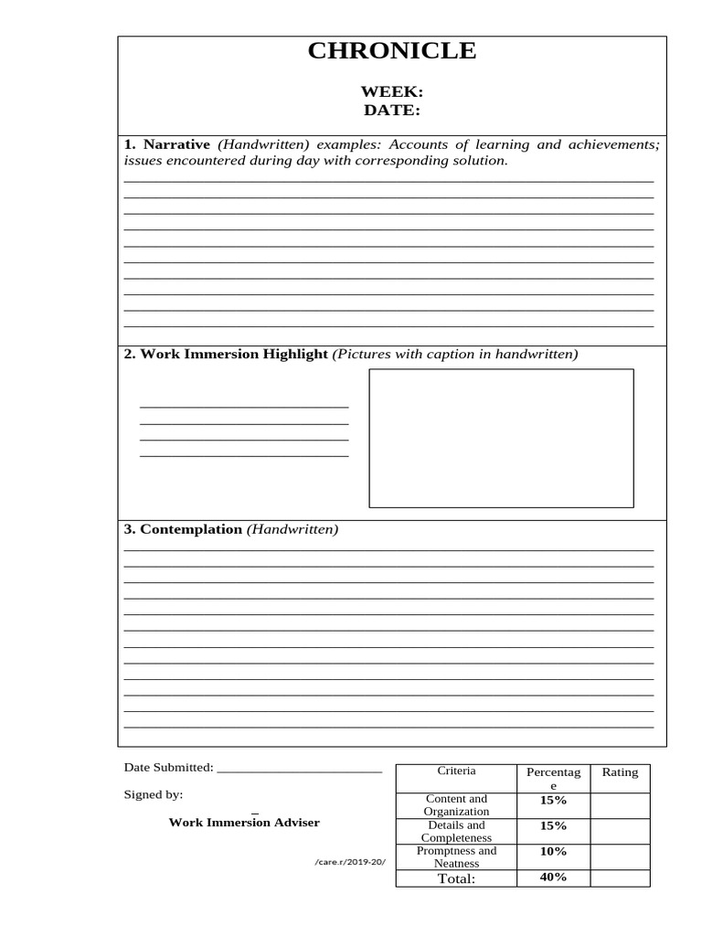New Chronicle Template WITHOUT Timelime | PDF
