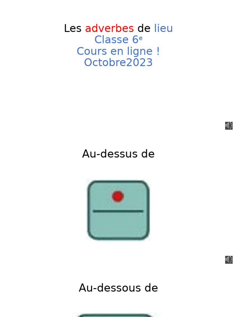 Adverbes de lieu : Cours et exercices | PDF