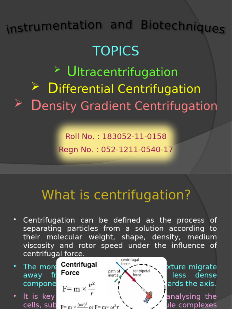 Centrifugation Techniques Guide | PDF | Centrifugation | Laboratory ...