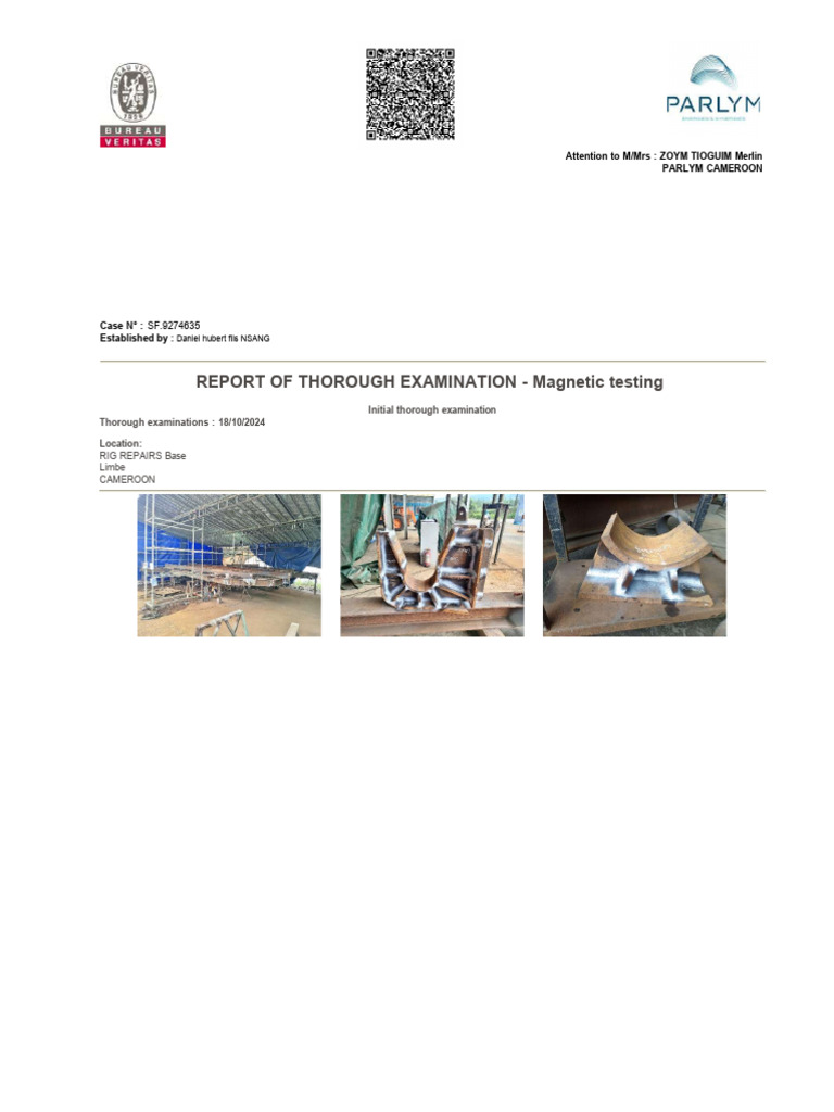 NDT - MT - PARLYM - Request 007 Du 18-10-2024 | PDF | Welding ...