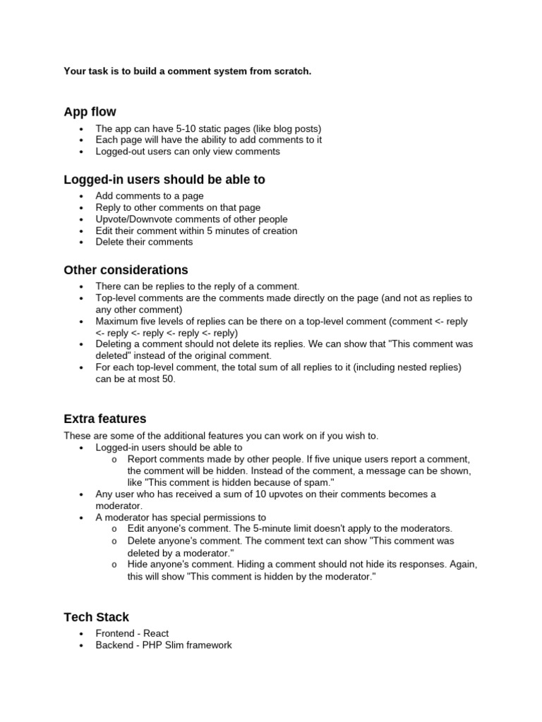 Your Task Is To Build A Comment System From Scratch | PDF | Computer ...