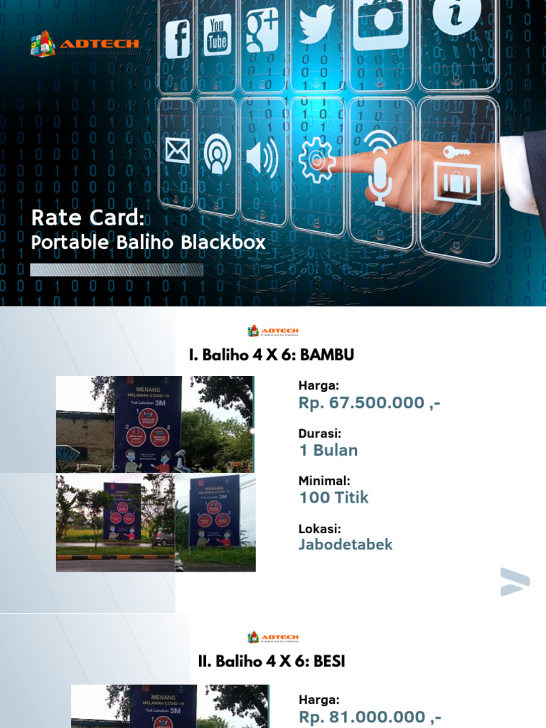 ADT Rate Card Portable Baliho Blackbox | PDF