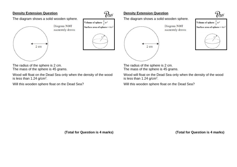 Density Extension Task | PDF
