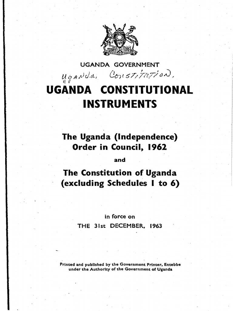 Uganda 1962 Constitution Overview | PDF | Citizenship | Jurisdiction