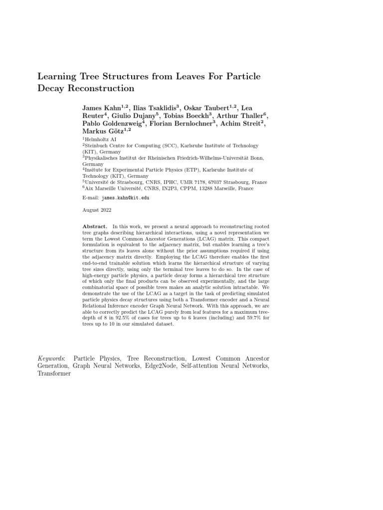 Learning Tree Structures From Leaves For Particle Decay Reconstruction ...