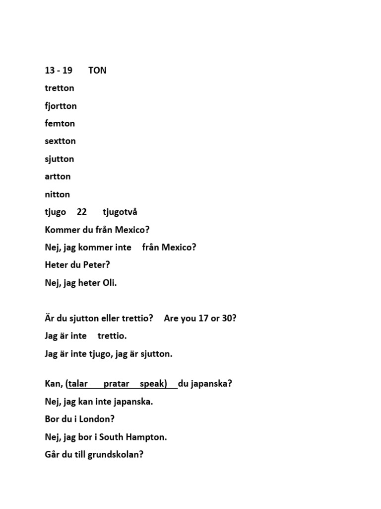 Ordlista - 2 | PDF