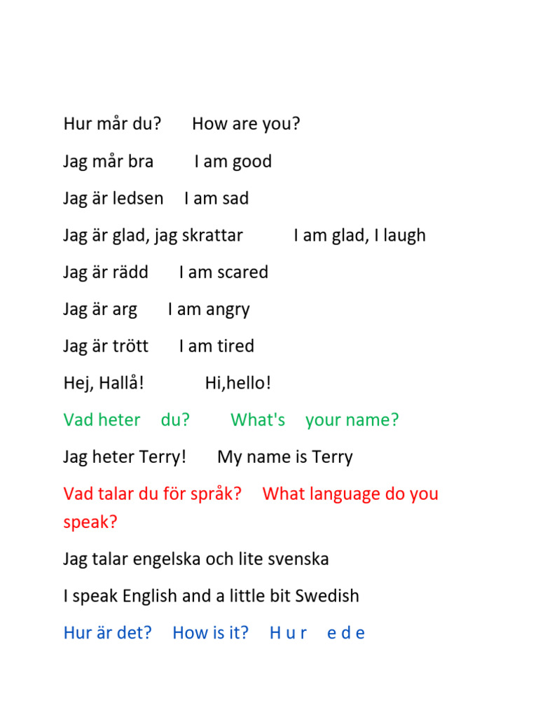 Frases Swedish Numbers | PDF