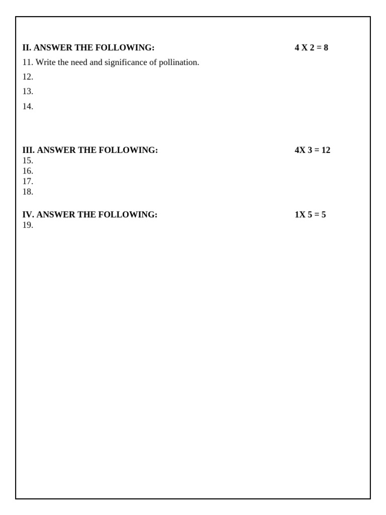 Unit Test II Class Xii Biology July 2024 | PDF Unit Test II Class Xii Biology July 2024 | PDF