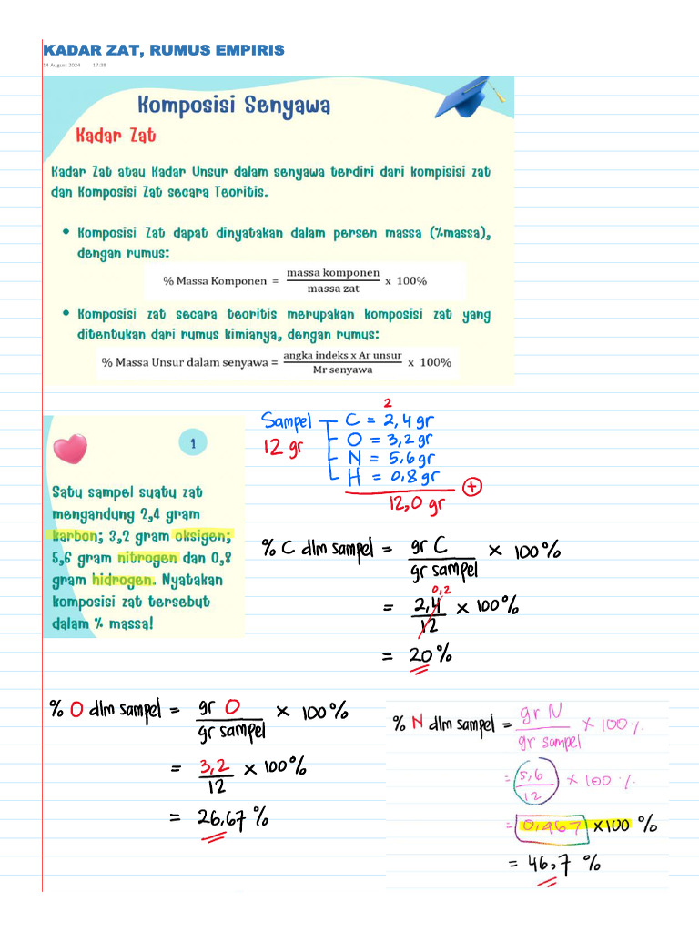 Kadar Zat, Rumus Empiris Keiko 140824 | PDF