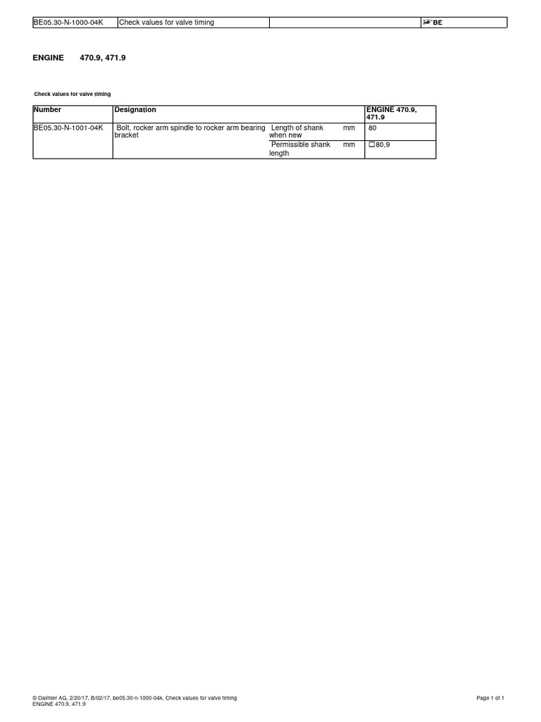 Check Values For Valve Timing | PDF