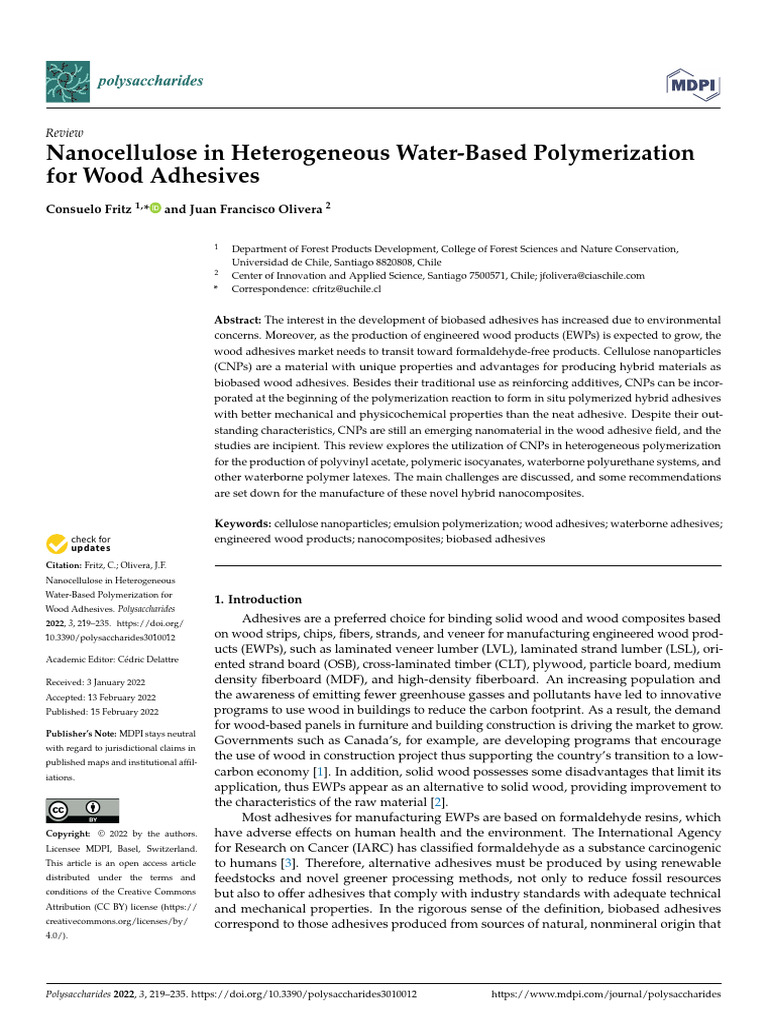 Nanocellulose in Heterogeneous Water Based Polymerization | PDF ...