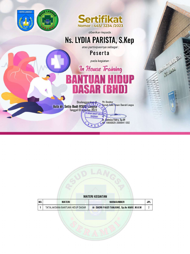 Sertifikat BHD. | PDF